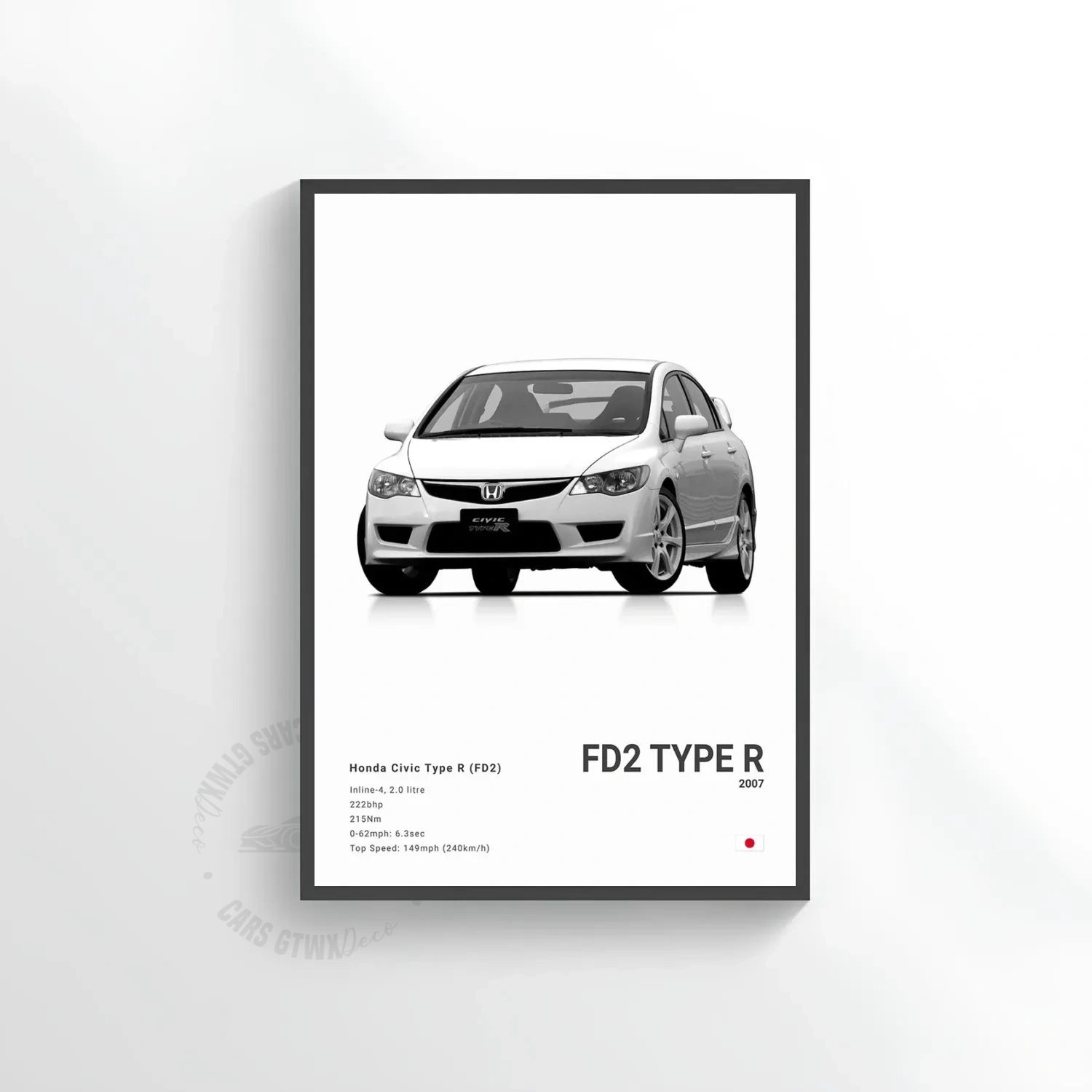 Honda Civic Type R Poster (FD2) | Canvas Wall Art | CARS GTWX – CARS ...